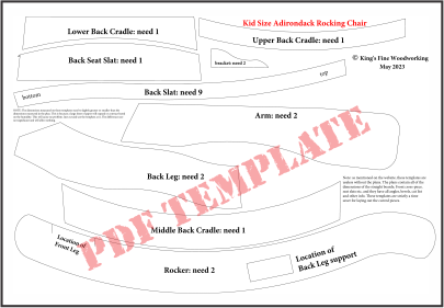 Kids Rocking Chair Adirondack Style - Templates for Download; PDF File ...